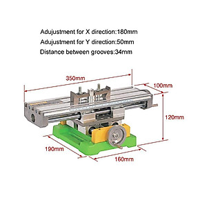Compound Bench Table Compact Aluminum Bench Top WoodWorking Clarmp Vise Fixture Cross Slide Table 2 Axis Adjustive for Mini Drill Milling Machine (6350)