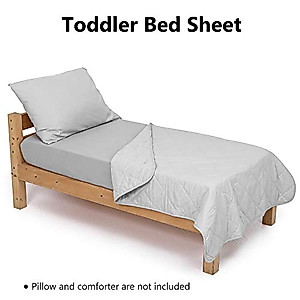 TILLYOU Flannel Cotton Fitted Crib Sheets for Baby Boys Girls, Thermal Warm and Plush Toddler Bed Sheets for All Seasons, Deep Pocket Fits Up to 8” Mattress 28x52, Set of 2, Gray & White