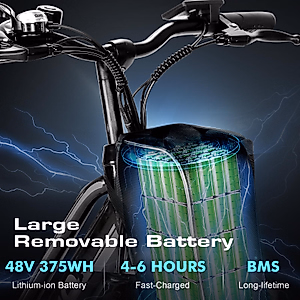 Vivi Electric Bike 500W Commuter Ebike 26" Electric City Cruiser Bicycle, 20 MPH Ebikes for Adults with 48V Removable Battery, Up to 50 Miles, Professional 7 Speed