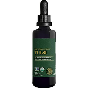 Global Healing Organic Tulsi (Holy Basil Leaf Extract) Vegan Liquid Supplement Drops (Organic basil) - Bioavailable Herb for Normal Stress Response, Natural Energy & Immune Support - 2 Fl Oz Tincture