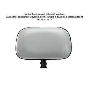 Perch Chrome Walter Rolling Height Adjustable Exam Stool with Back for Hardwood or Tile | Workbench Height | 300-Pound Weight Capacity | 12 Year Warranty (Gray Vinyl)