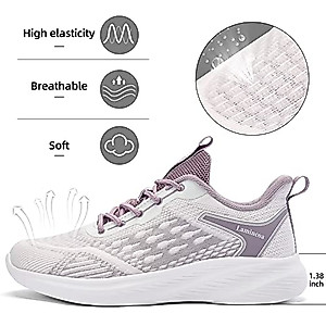 Lamincoa Womens Lightweight Walking Shoes Running Sneaker for Women Tennis Athelic Purple