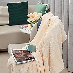 SRIZIAN Fleece Throw Blankets, White Flannel Throw Blankets, 50" x60” Washable Lightweight Bedding Flannel Blanket for Couch Sofa Bed Office, White Throw Fleece Blankets for All Season