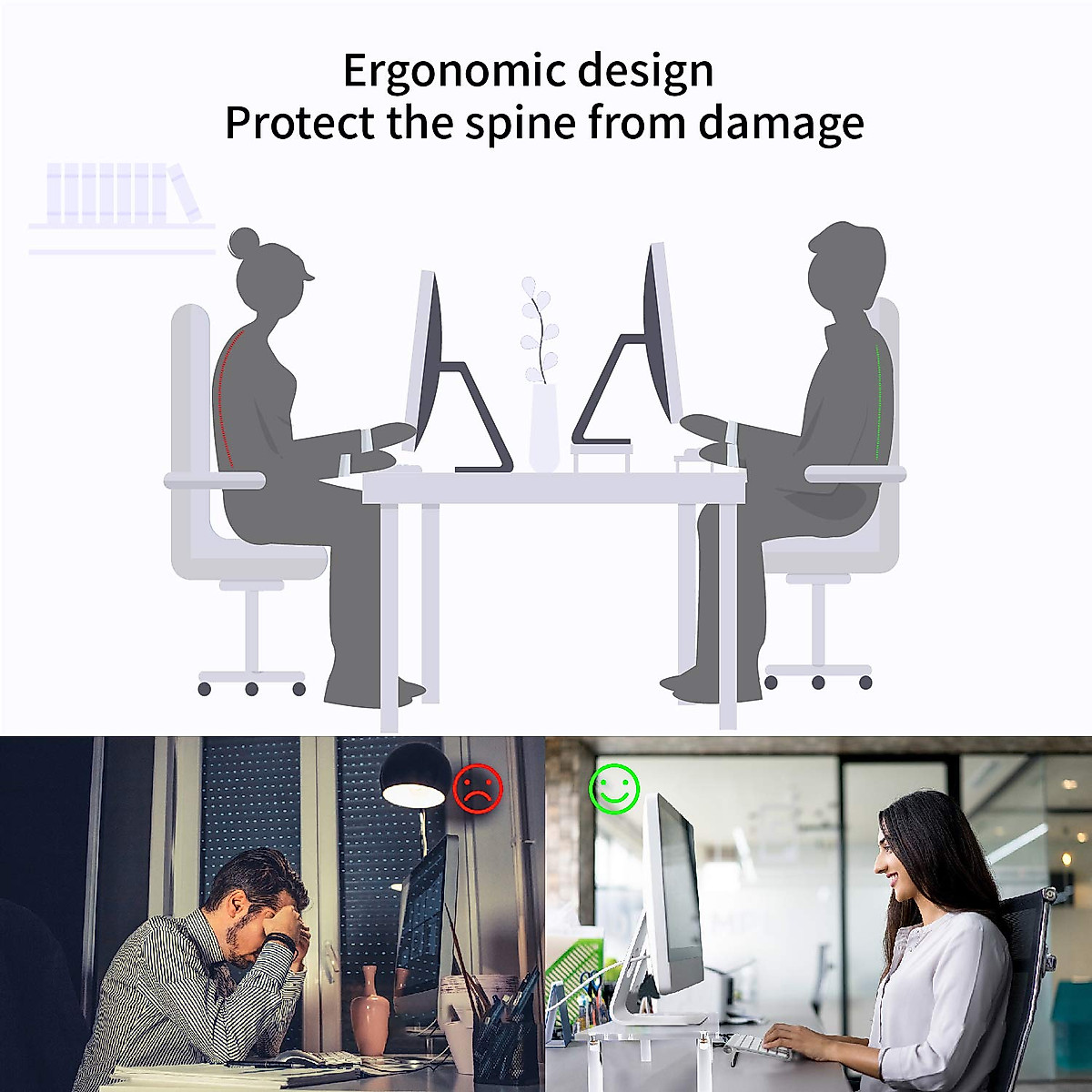 Yestbuy Acrylic Monitor Stand Riser, Clear Computer Monitor Riser, Desktop Organizer Stand for Office Accessories, Printer, Notebook, and All Flat Screen Display, Ergonomic Monitor Riser Stand