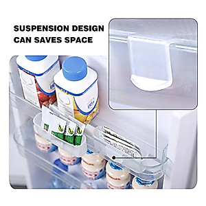 Skycase Fridge Organizer, 4pcs Refrigerator Seasoning Mini Hanging Storage Boxes for Saucing Storage