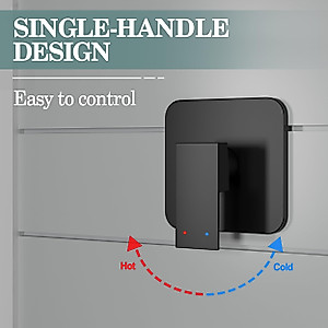 Holispa Shower Faucet Set, Black Shower Faucet with 8-Inch Shower Head, All Metal Shower Head and Handle Set, Shower Trim Kit Included Shower Valve, Matte Black