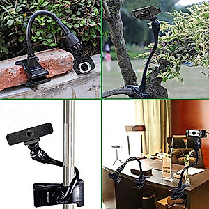Smatree Webcam Stand, Flexible Jaws Clamp Clip Mount Holder Compatible for Logitech Webcam C925e C922x C922 C930e C930 C920 C615, GoPro Hero 11/10/9/8/7/6/5, Arlo Ultra/Pro/Pro 2/Pro 3