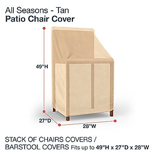 Budge All-Seasons Patio Stack of Chairs Cover / Barstool Cover (Tan)