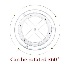 Lazy Susan Turntable Storage Organizer 2 Pcs，Kitchen Spice Rack，Rotation Clear Cupboard Turntable,Dressing Table Storage Rack,Use for Kitchen Dining Room Cabinet Refrigerator Bathroom and Powder Room