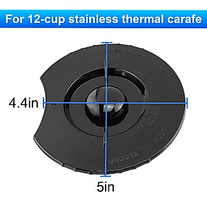 JCMOYUTY Replacement 5" Lid for Cuisinart DCC-2400RC 12-Cup Stainless Thermal Carafe, for DCC3400 DCC-3400 12-Cup Pot Lid (Not for 4.5")