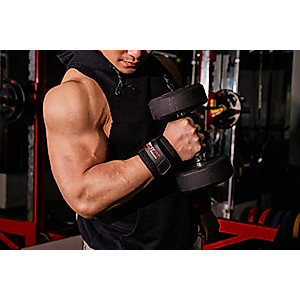 OHMY FIT All-in-One Wrist Wrap Glove: Elevate Your Workout with Ventilation, Callus Prevention & Wrist Support - 22" L x 3" W. Ideal for Powerlifting, Strength Training, CrossFit. (Medium)