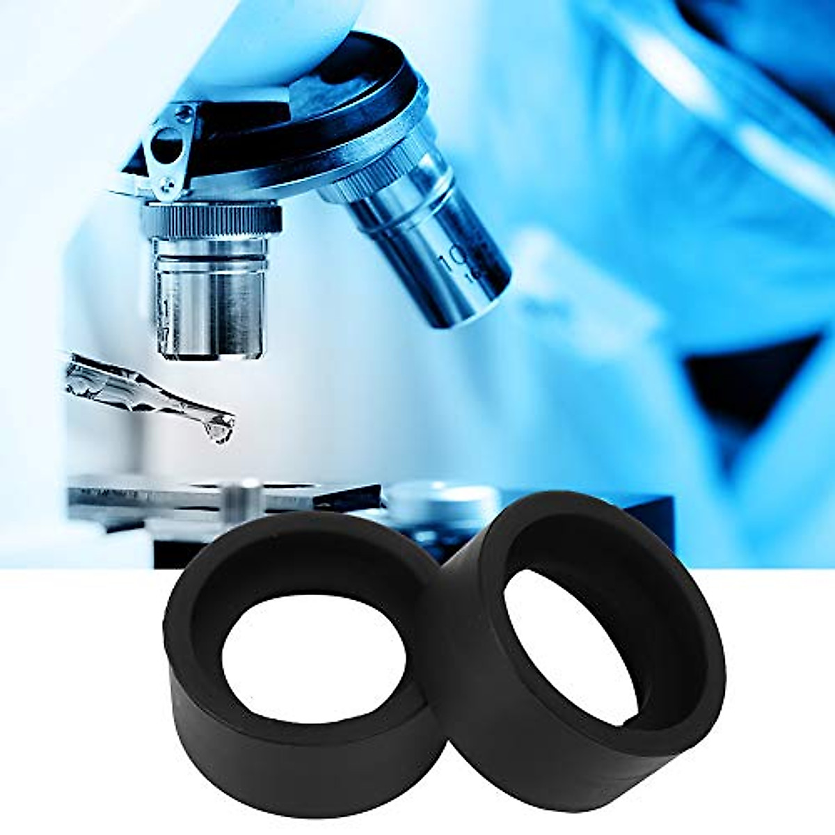 AUNMAS 2PCS Eyepiece Cover, Binocular Eye Cups Binocular Eye Cups Replacement Guard Soft Rubber 36mm Diameter Stereo Microscope Accessory for 32 36mm Stereo Microscope(Flat Angle)(KP-H2 Flat Angle)