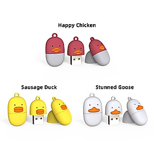 Bilious 64GB Flash Drive Animal Series Waterproof USB 3.0 Thumb Drive Cute Cartoon Memory Stick Small Size USB Drive Gift