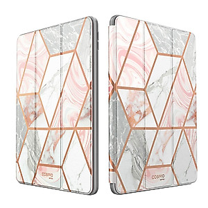 i-Blason Cosmo Case for iPad Air 5th Generation/4th Generation 10.9 (2022/2020), Full-Body Trifold with Built-in Screen Protector Protective Smart Cover with Auto Sleep/Wake & Pencil Holder (Marble)