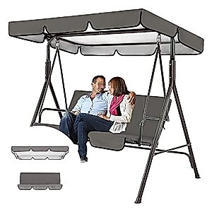 Sun Shade Swing Hammock Replacement Cover Seater Protector Furniture Cover Patio Swing Swing Canopy Canopy Replacement Top Cover for Garden 22.6.21 (Color : Beige, Size : 164x114x15cm/65x45x6)