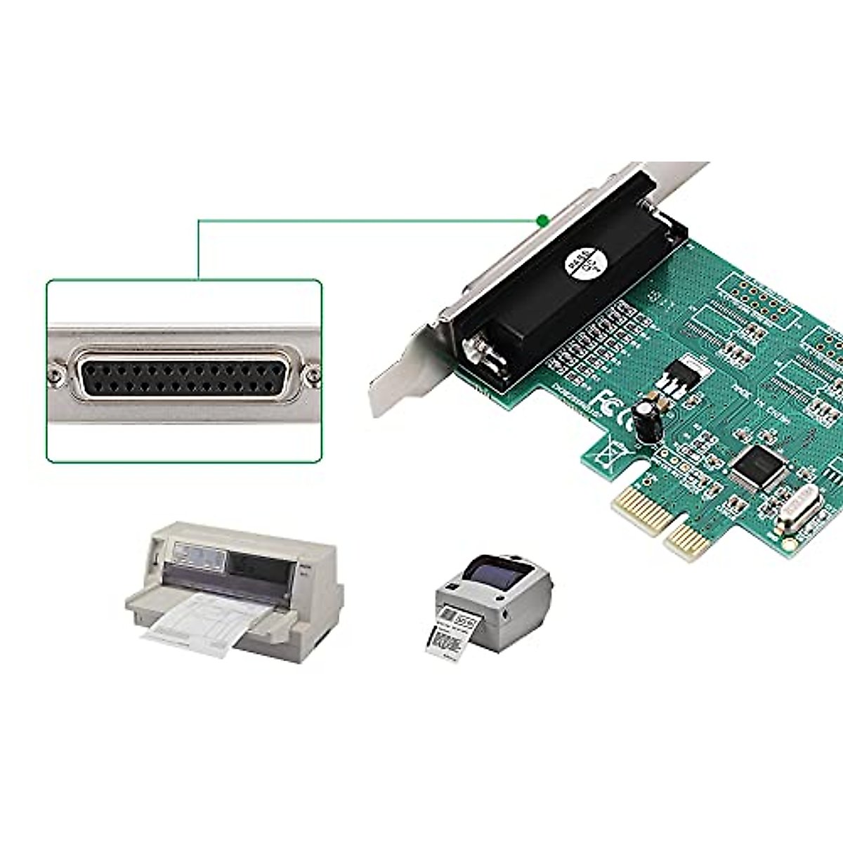 Wendry LPT Printer to PCI-E Parallel Printer Card, Parallel Port DB25 Express Card Converter Adapter, Pci-express's 25/s Full Duplex Channel,1.5 Mbyte/S,for Win98SE/ME/2000/XP/Vista/Win7/Win8/Win10