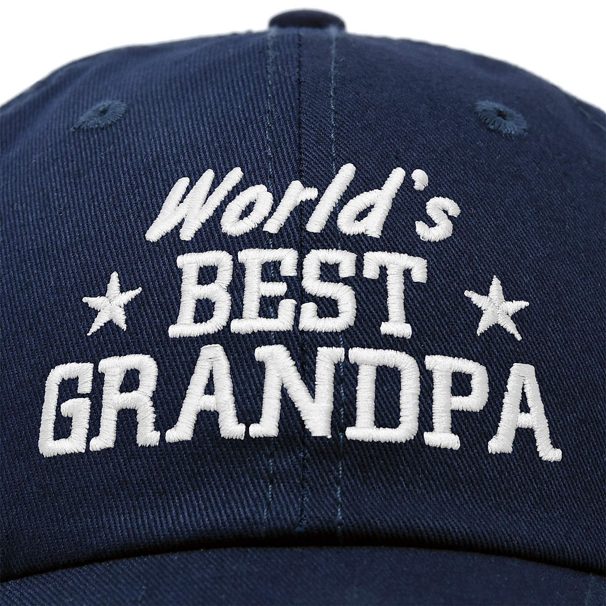 DALIX Worlds Best Grandpa Dad Hat Grandfather Gift Cotton Cap in Navy Blue