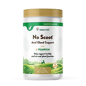 NaturVet - No Scoot for Dogs - Plus Pumpkin - Supports Healthy Anal Gland & Bowel Function - Enhanced with Beet Pulp & Psyllium Husk (5.4oz Powder)