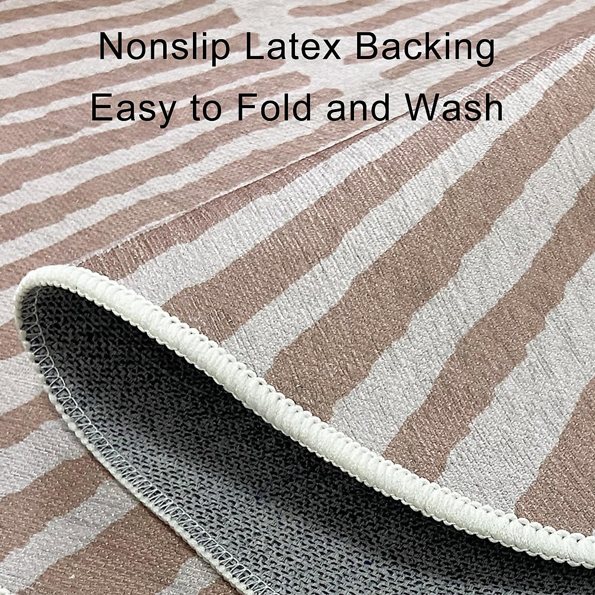 Lacomfy Modern Rug 6Ft Round Abstract Bedroom Carpet Circle Contemporary Sunshine Living Room Floor Mat Nonslip Dining Room Area Rug Non Shedding Washable Throw Rug for Home Decor, Coffee