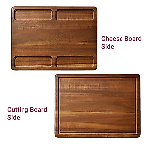 Shanik Premium Charcuterie Board -Cheese and Meat Board, Double-Sided Serving Tray and Cutting Board