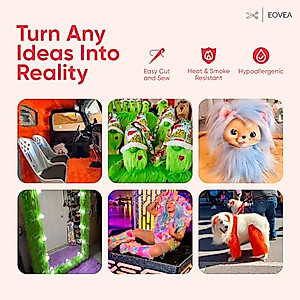 EOVEA - Faux Fur Fabric Square - Shaggy Faux Fur Trim - Precut Fluffy Faux Fur Patch - Craft Fur Fabric Material - Hobby & Craft Supply for DIY, Costume, Decoration, Gnome (30"X36", Red)