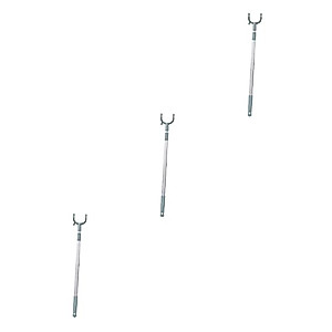 Alipis 3pcs Retractable Clothes Rail Outdoor Hanging Hooks Plastic Hanger Storage Hooks Extendable Reach Pole Retractable Clothesline Rod Telescoping Closet Pole Home Clothes Rod Green