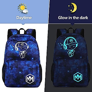Bluboon School Backpack for Boys Teens Bookbag Travel Daypack Kids Lunch Bag Pencil Case (The Little Prince-3pcs)