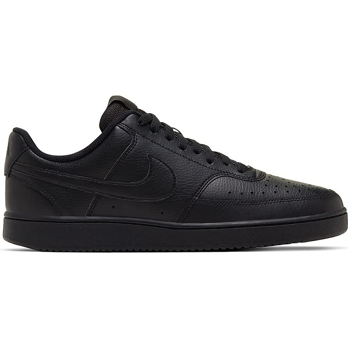 Nike Men's Court Vision Low Sneaker, Black/Black-Black, 12 Regular US