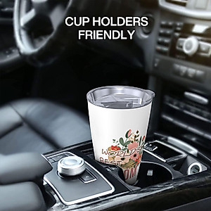 KOPOEELK Mom Tumbler, Mom Birthday Gifts From Daughter Son, 20oz Insulated Stainless Steel Tumbler with Lid, Flower Mug for Mothers Day Gifts