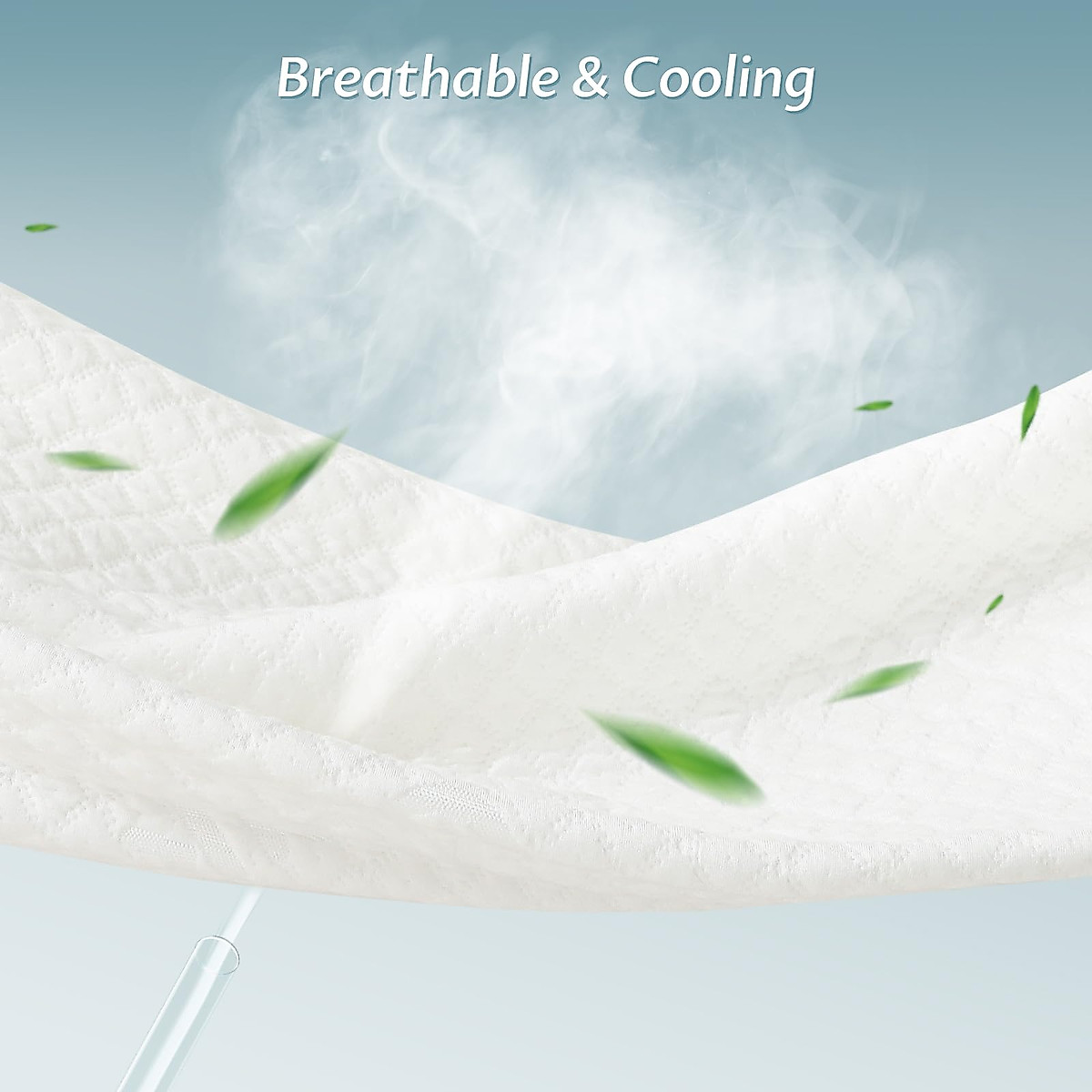 Queen Size Bamboo Rayon Mattress Protector with Zipper - 100% Waterproof Zippered Mattress Cover - Soft & Cooling Noiseless Bed Mattress Covers - Top Removable Mattress Encasement 10-12" Deep