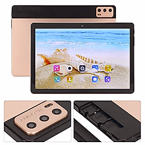 HEEPDD Tablet, 5G WiFi DualBand Tablet PC OctaCore Processor for Travel (Gold)