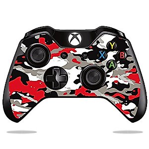 MightySkins Skin Compatible with Microsoft Xbox One or One S Controller - Red Camo | Protective, Durable, and Unique Vinyl wrap Cover | Easy to Apply, Remove, and Change Styles | Made in The USA