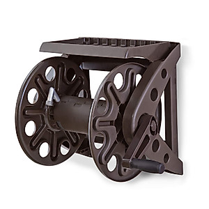 Liberty Basics 512 Wall Mounted Hose Reel with Shelf, Bronze
