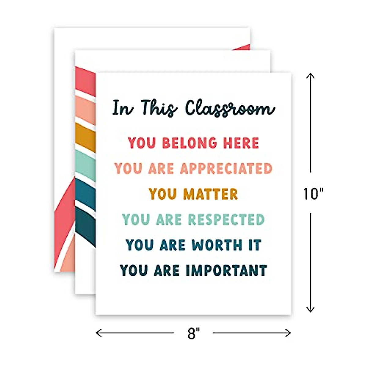 Inspirational Classroom Wall Art - 3-Piece Rainbow Set | Motivational Decor