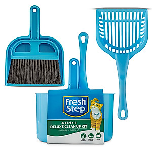 Fresh Step Starter Kit for Cats | Cat Litter Cleanup Kit with Everything Pet Parents Need for Cat and Kitten Cleanup| Cat Litter Box Deluxe Cleanup Kit