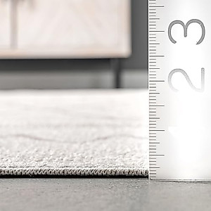 nuLOOM 2' x 8' SpinClean Machine Washable Stain-Resistant Area Rug Low Profile for Living Room, Bedroom, and Dining Room, Miriam Beige