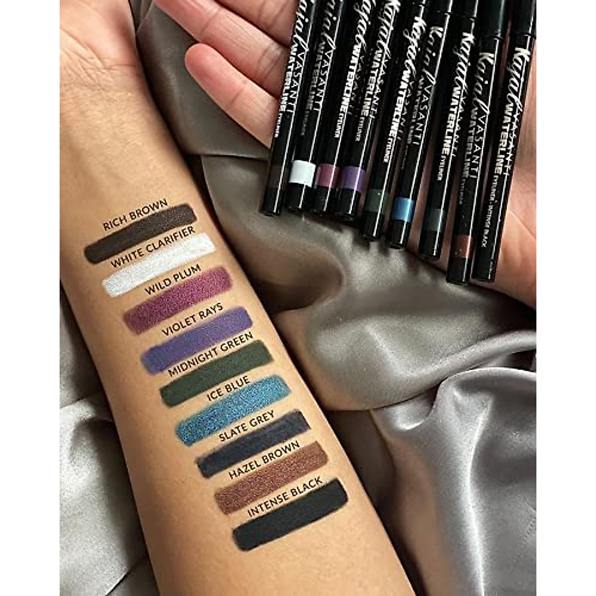 VASANTI Kajal Waterline Eyeliner Pencil - Long-lasting, Waterproof, Smudge-proof, Safe for Sensitive Eyes, Waterline Eye Liner - Opthalmologist Approved and Tested (Ice Blue)