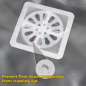 SWEETBIUTI 20 PCS Disposable Shower Drain Hair Catcher 3.9inch Square Drain Hair Catcher Mesh Stickers Adhesive Hair Catcher for Bathroom Laundry Bathtub Kitchen Outdoor Living.