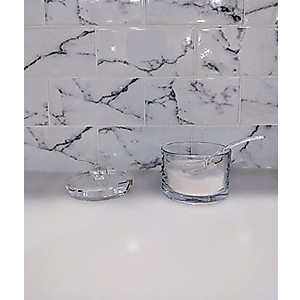 J&M DESIGN Clear Acrylic Sugar Bowl With Lid And Spoon For Coffee Bar Accessories, Cereal Bowls, Tea, Kitchen Countertop Canisters & Baking - 8 oz Container Jar Dispenser Holder - Dishwasher Safe