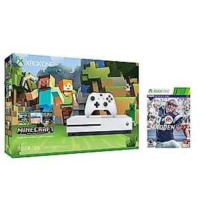 Xbox one S Console Bundle 2 items:Xbox One S 500GB Console - Minecraft Bundle,Madden NFL 17 Game Disc