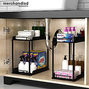 2 Tier Bathroom Organizer Countertop - Bathroom Countertop Organizer Shelf to Declutter Your Space, Sturdy Bathroom Counter Organizer Black Tray, Bathroom Sink Organizer Countertop Vanity Organizers