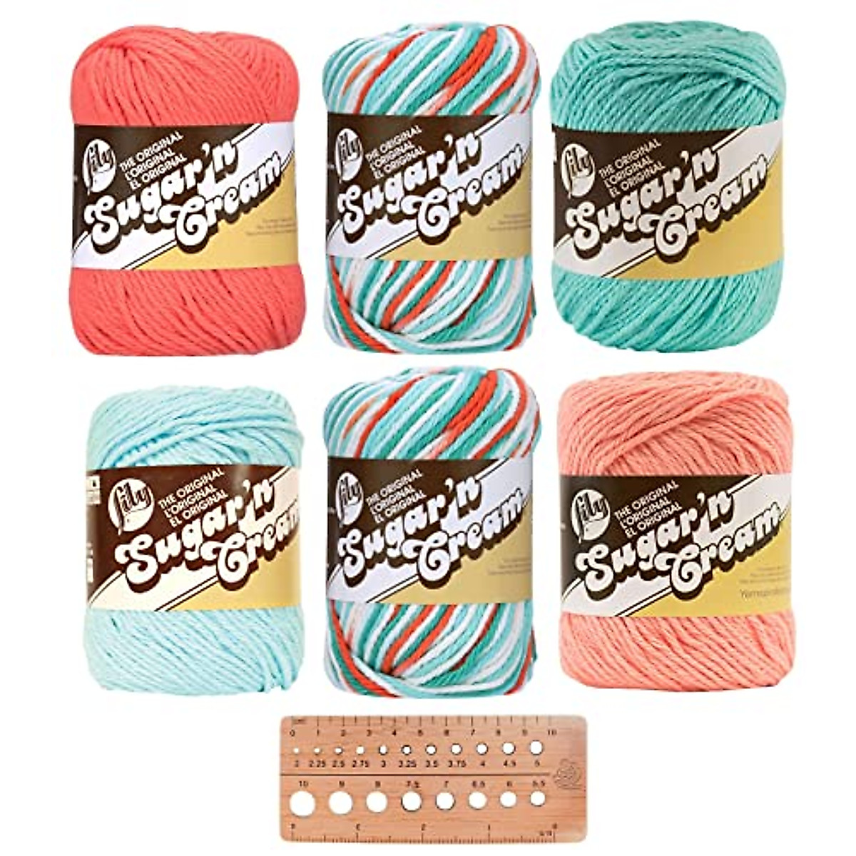 Lily Sugar 'n Cream Yarn - 100% Cotton - Assortment (Ahoy)