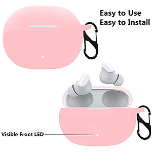 Ankersaila Soft Silicone Case Compatible with Beats Studio Buds, Scratch/Shock Resistant Protective Case Cover (Pink)