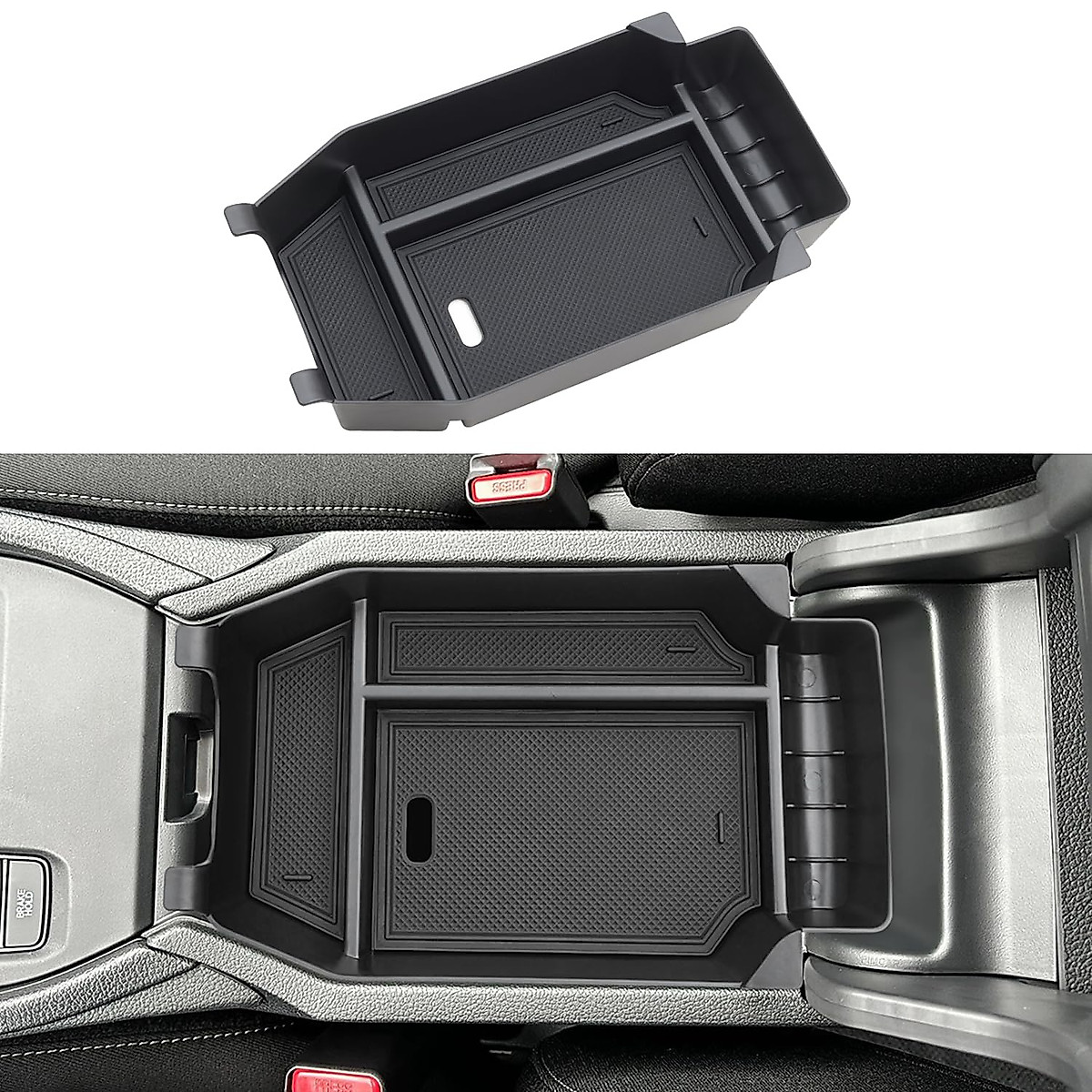 PIMCAR Compatible with Honda Accord 2025 2024 2023 Center Console Organizer 11th Gen Accord Armrest Storage Tray ABS Plastic Material Pallet Accessories-Black