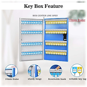WeHere 96 Key Lock Box, Smart Key Cabinet OTP Share Half-Remote Unlock, Security Storage Lockbox Wall Mount, APP Bluetooth/Fixed Code Unlock Key Management for Car Dealership/Valet/Realtor