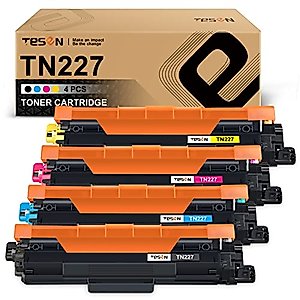 TESEN TN223 TN227 【with New Chips】 Remanufactured Toner Cartridge Replacement for TN223 TN227 for Brother HL-L3230CDW HL-L3290CDW MFC-L3750CDW MFC-L3770CDW (4 Colors)