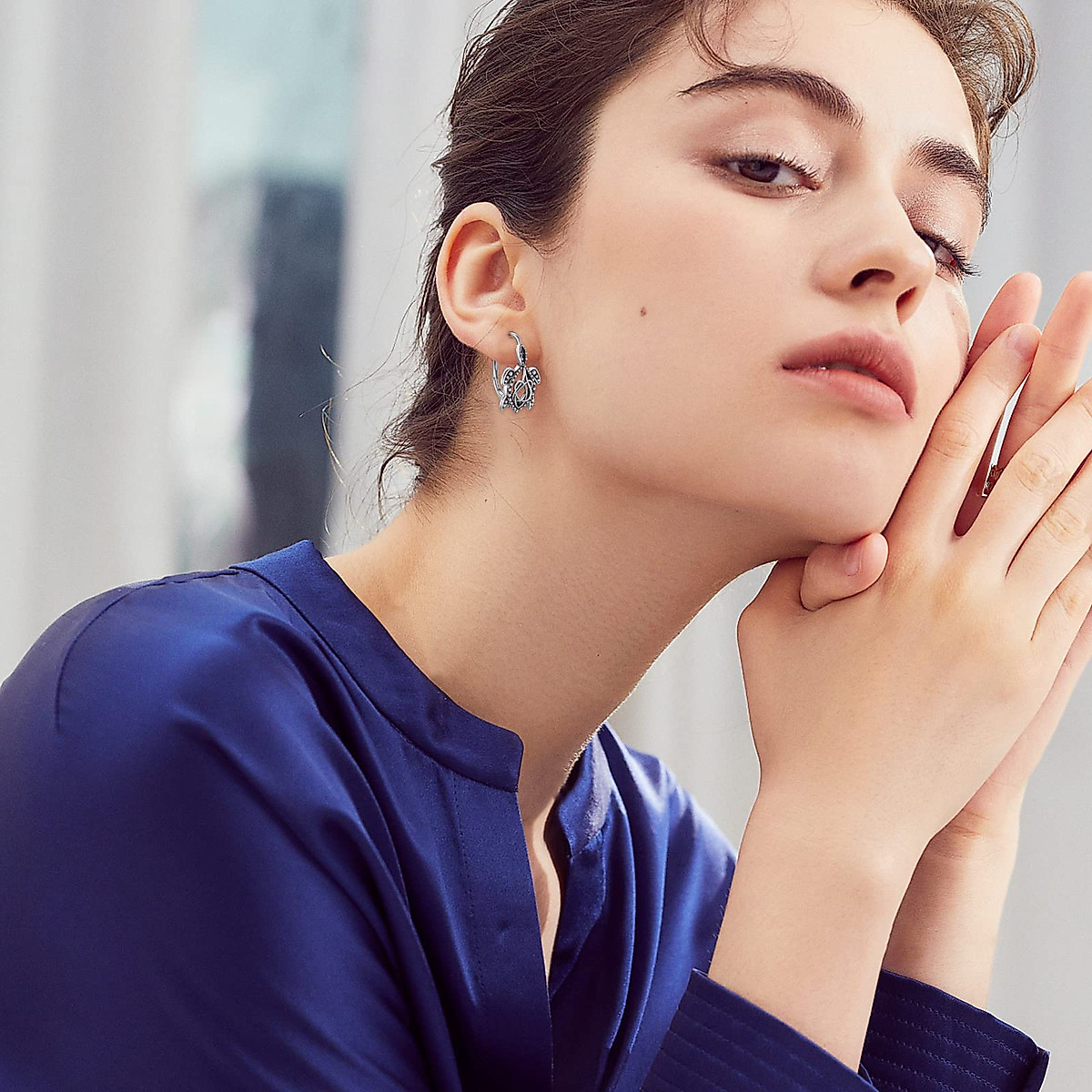 Turtle Earrings 925 Sterling Silver Celtic Turtle Leverback Hoop Earrings for Women Turtle Jewelry Irish Celtic Knot Earrings