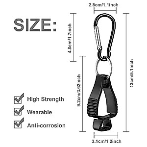 RICHARDJOV 6PCS Glove Clip Holder Safety Work Gloves Clip for Belt, Metal Glove Keeper Loop Glove Grabber Clip Holder(Black)