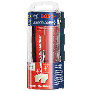 BOSCH 85900MC 1/8 In. x 1/2 In. Solid Carbide Double-Flute Downcut Spiral Router Bit