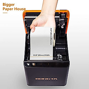 Rongta Thermal Receipt Printer, Pos Printer, 80mm Restaurant Kitchen Printer with Auto Cutter,Sound Alarm,Support Cash Drawer ESC/POS,USB+Ethernet Interface for Windows/Mac/Linux(ACE H1)